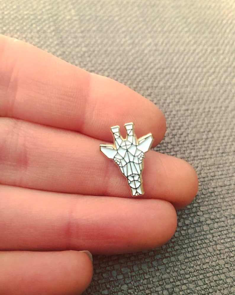 Geometric Giraffe Enamel Pin Gold Metallic Pin | Etsy