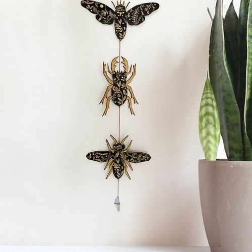 Insect Garland Bug Wall Hanging Wooden Insect Home Decor - Etsy