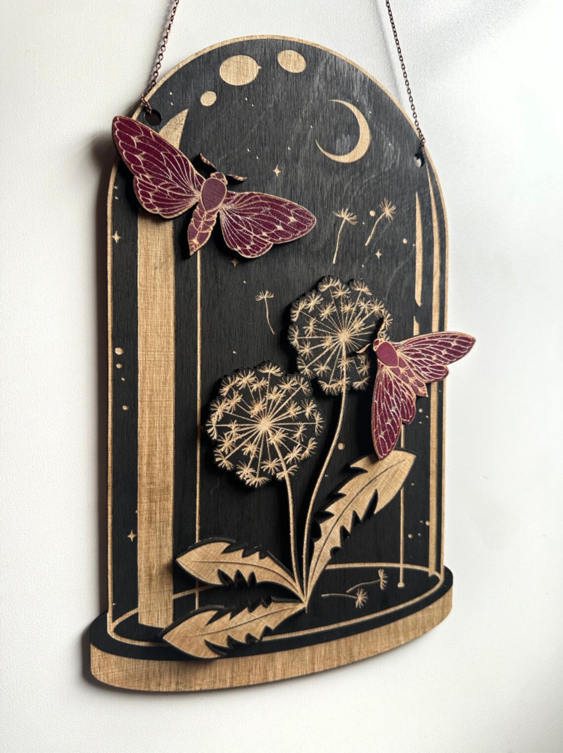 Dandelion Moth Dome, Curiosities Dome, Faux Insect Taxidermy, Oddities ...