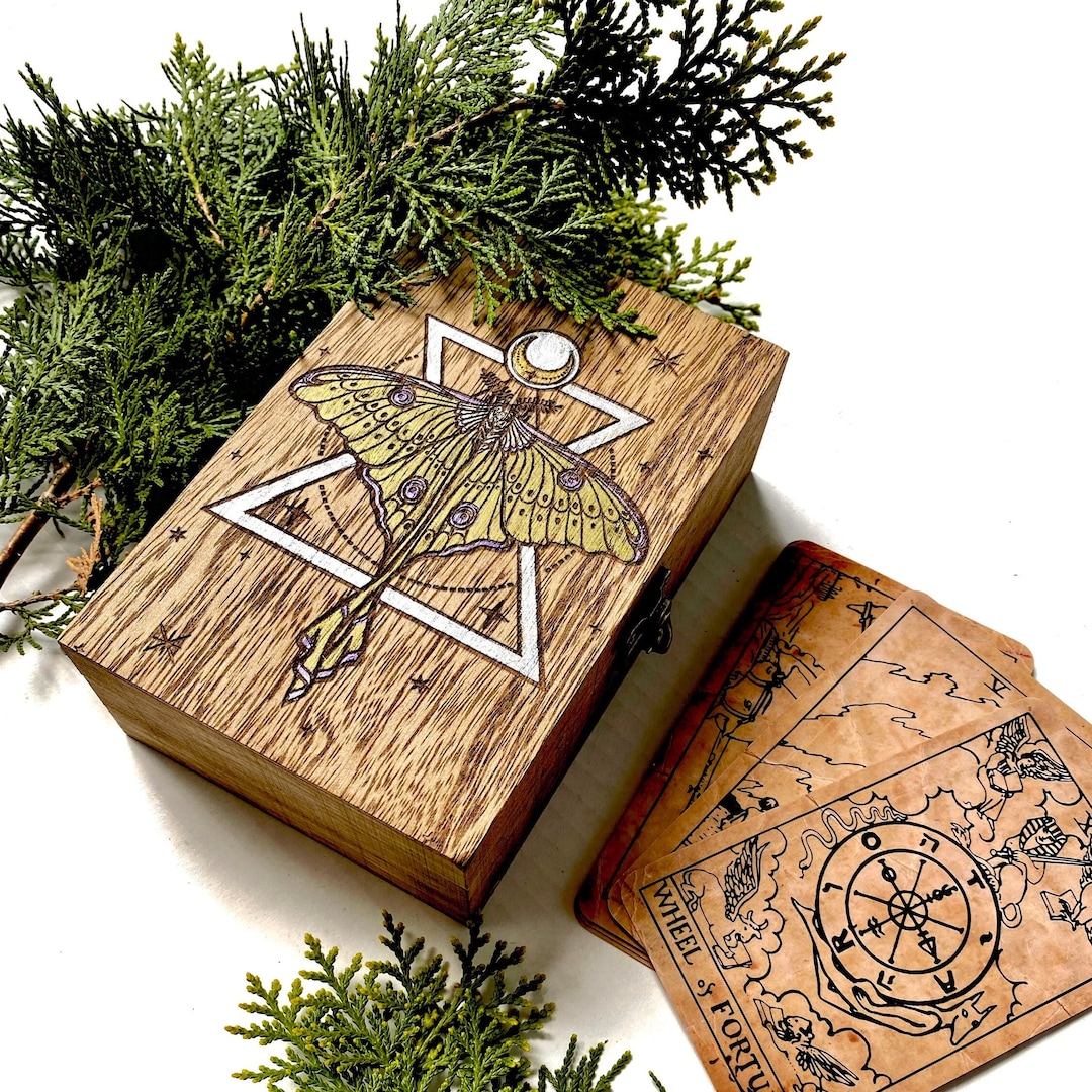 Luna Moth Tarot Box, Moth Jewelry Box, Celestial Stash Box, Lunar Small ...