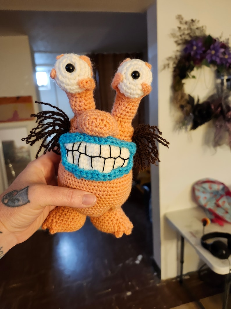 Krumm Amigurumi Crochet Pattern, Ahhh Real Monsters, Stuffed Toy Design ...