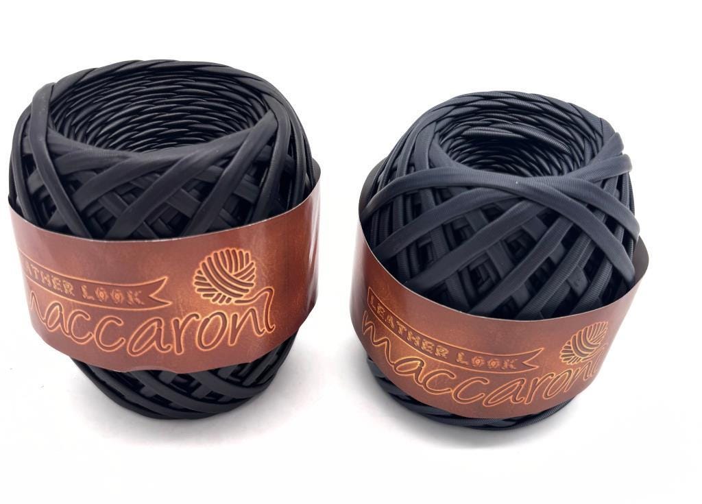 Maccaroni Leather Look Yarn,faux Leather Cord for Bag Crochet – Macaron ...