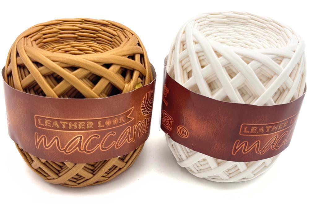 Maccaroni Leather Look Yarn,faux Leather Cord for Bag Crochet – Macaron ...