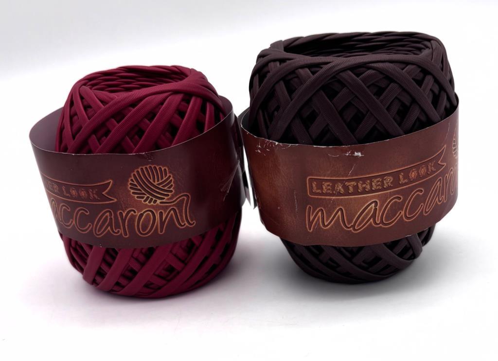 Maccaroni Leather Look Yarn,faux Leather Cord for Bag Crochet – Macaron ...