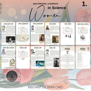 WOMEN in Science, UNIT STUDY, Montessori Cards, Powerful Women, Posters ...