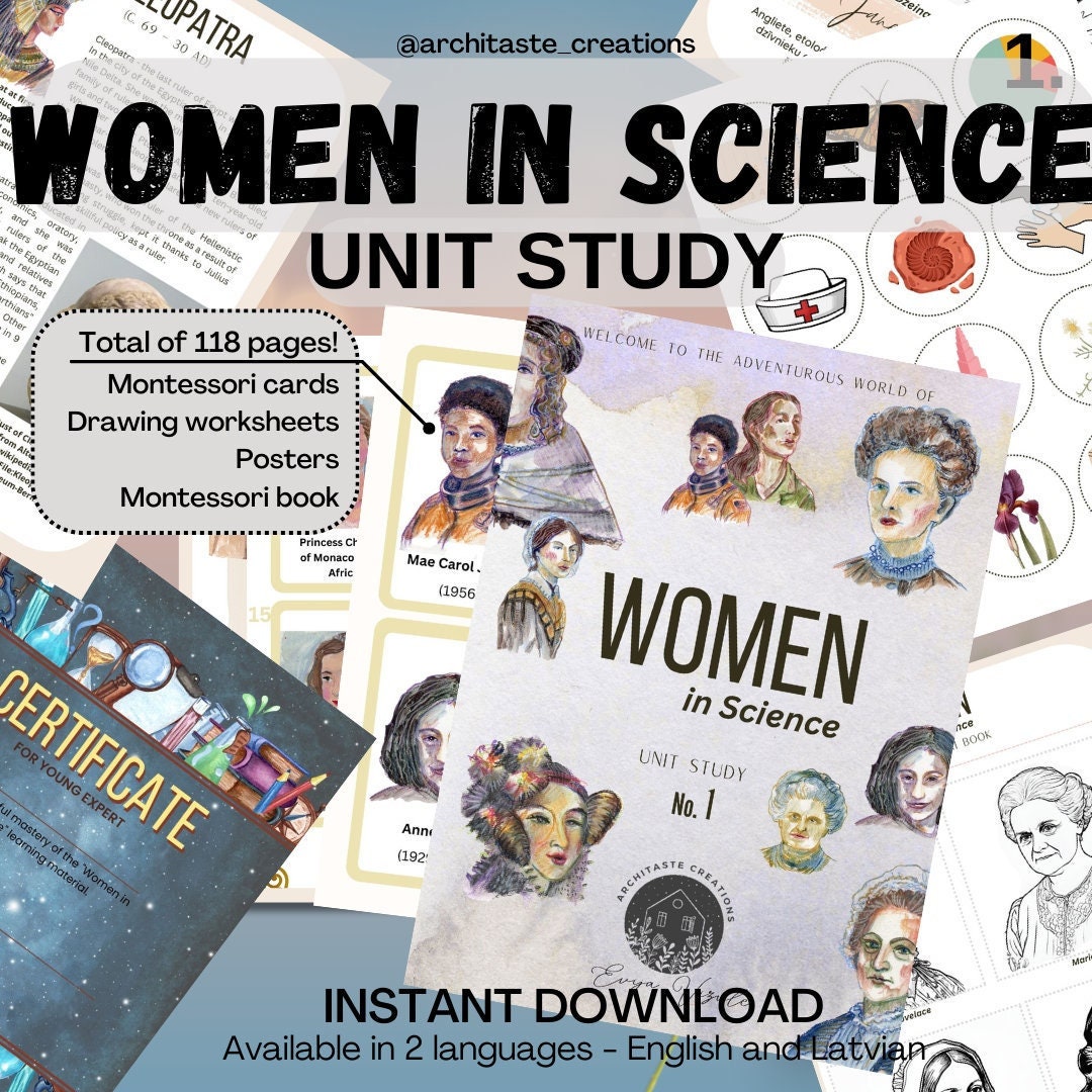 WOMEN in Science, UNIT STUDY, Montessori Cards, Powerful Women, Posters ...