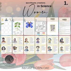 WOMEN in Science, UNIT STUDY, Montessori Cards, Powerful Women, Posters ...
