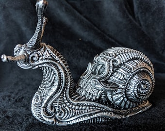 Spooky Skull Snail 3D Printed Snail Decor in Custom Size and - Etsy