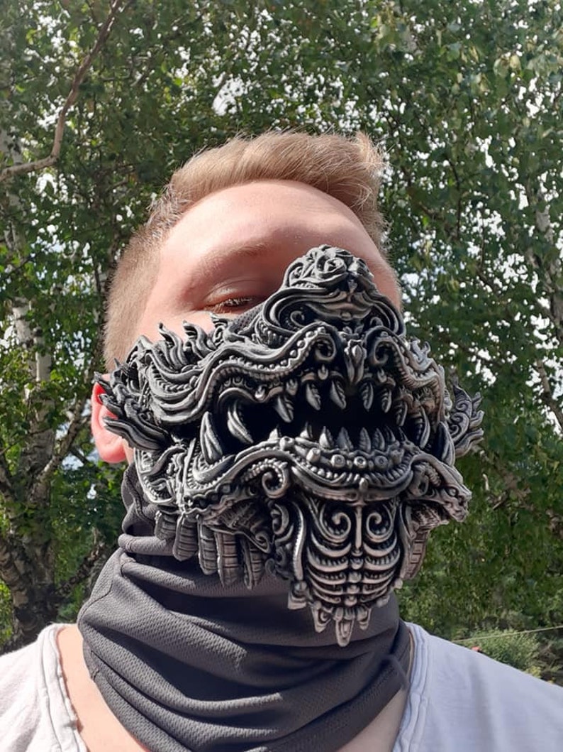 3d Printed Oni Inspired Half Mask (free Shipping in the US) - Etsy