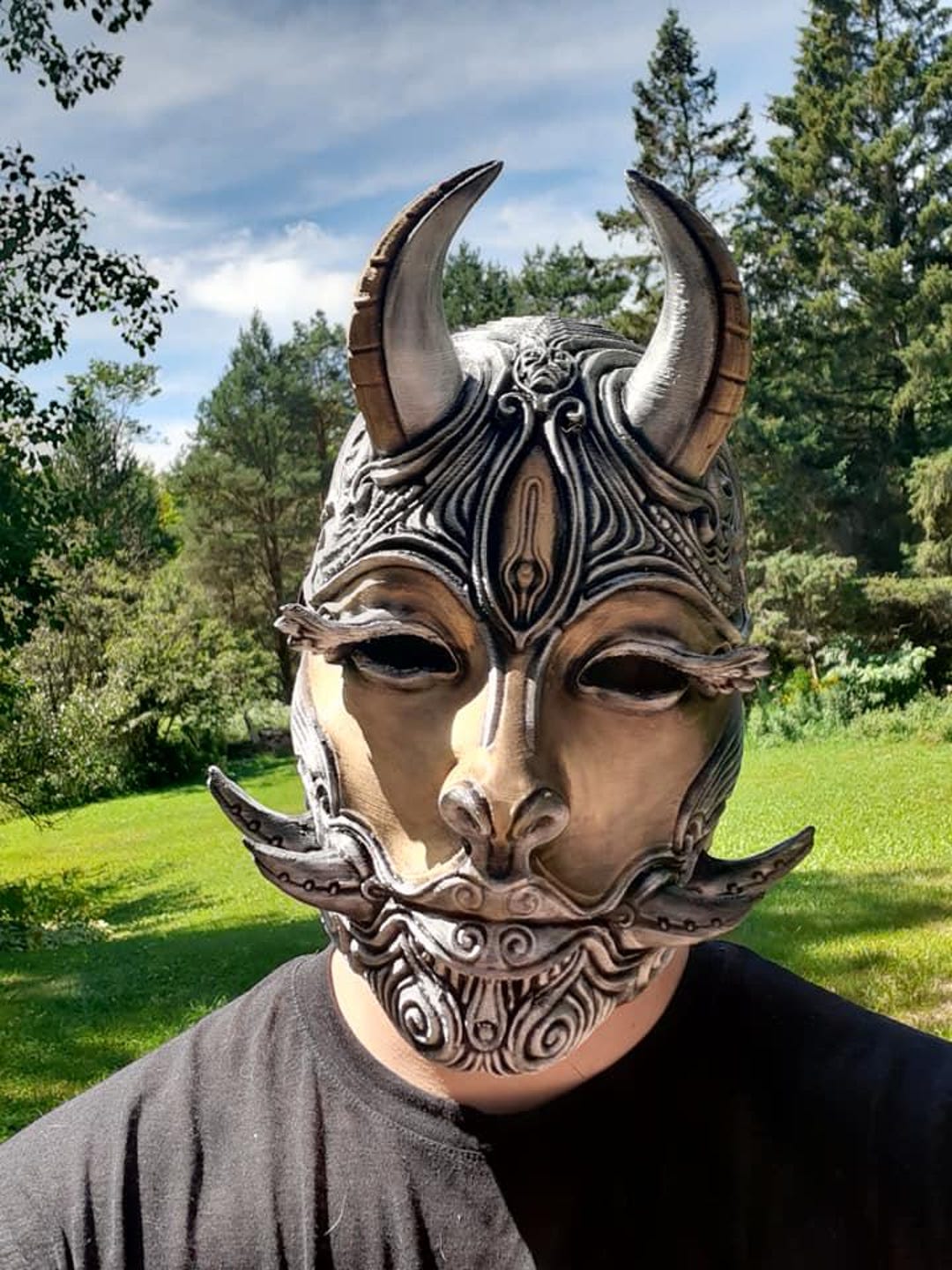 Horned Oni Mask - Etsy