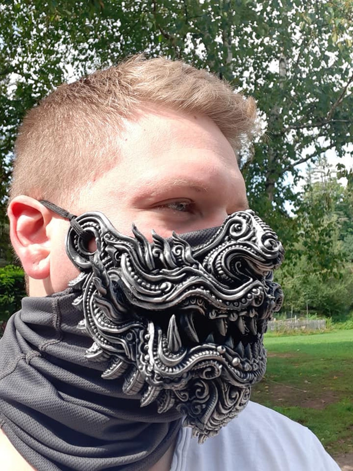 3d Printed Oni Inspired Half Mask (free Shipping in the US) - Etsy