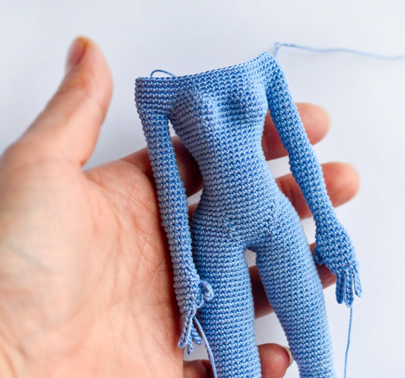 Blue Female Crochet Body Amigurumi Base Doll Pattern Basis Etsy