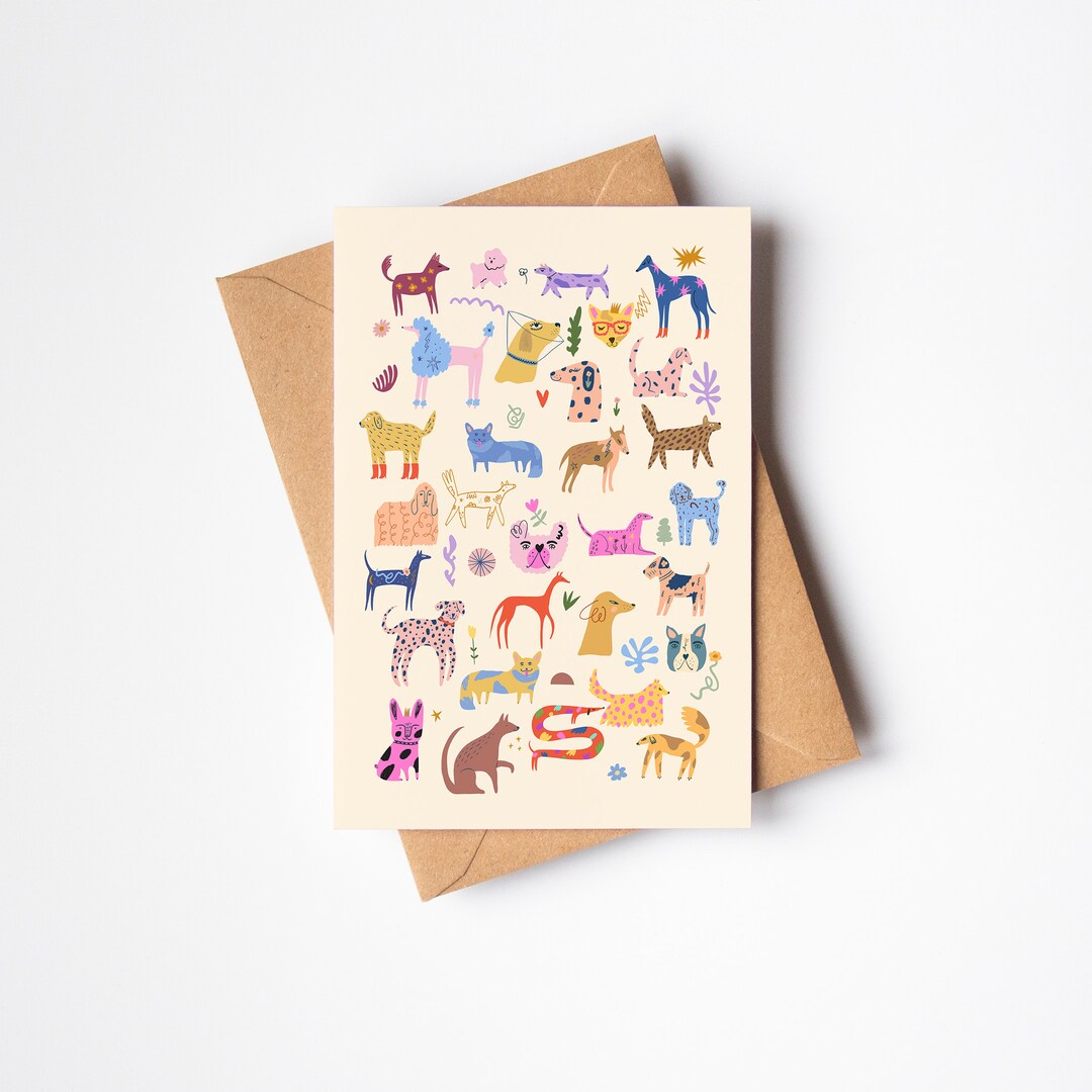 Dog Breeds Greetings Card for Dog Lover - Dog Heaven - Etsy