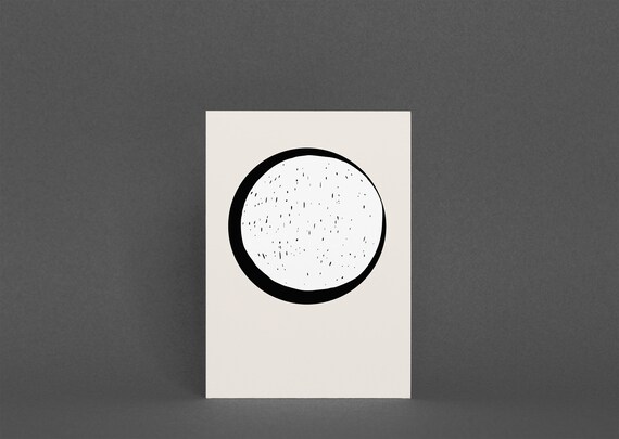 Modern Greeting Card Abstract Moon Card Moon Blank Cards Paper Greeting ...