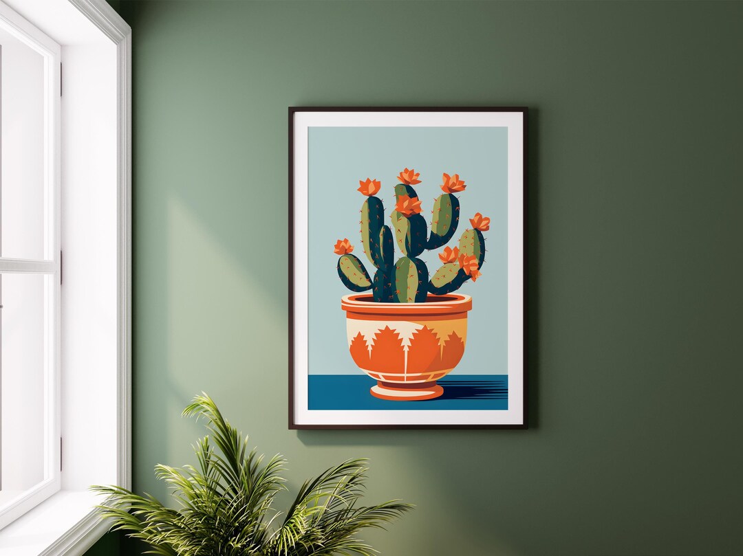 Boho Cactus Print, Botanical Wall Art - Etsy