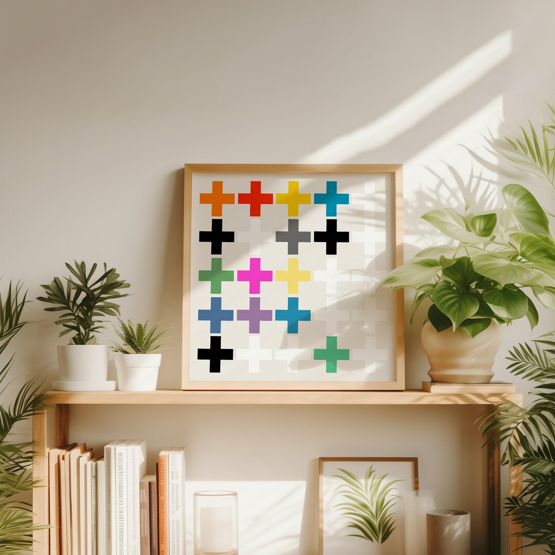 Colourful Crosses Wall Art Statement Print - Crosses - Etsy