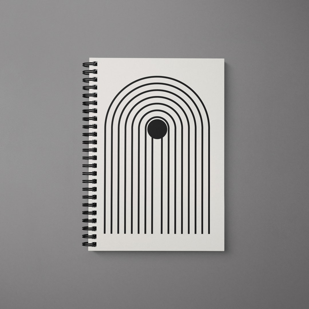 Line Art Notebook, Spiral Notebook - Arch - Etsy