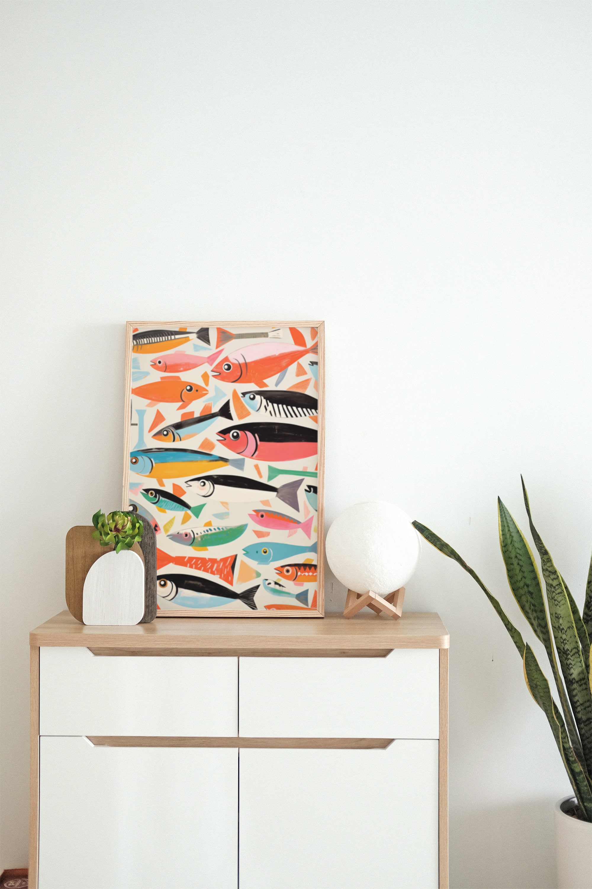 Colourful Bathroom Wall Decor, Fish Bathroom Print, Nautical Kitchen ...