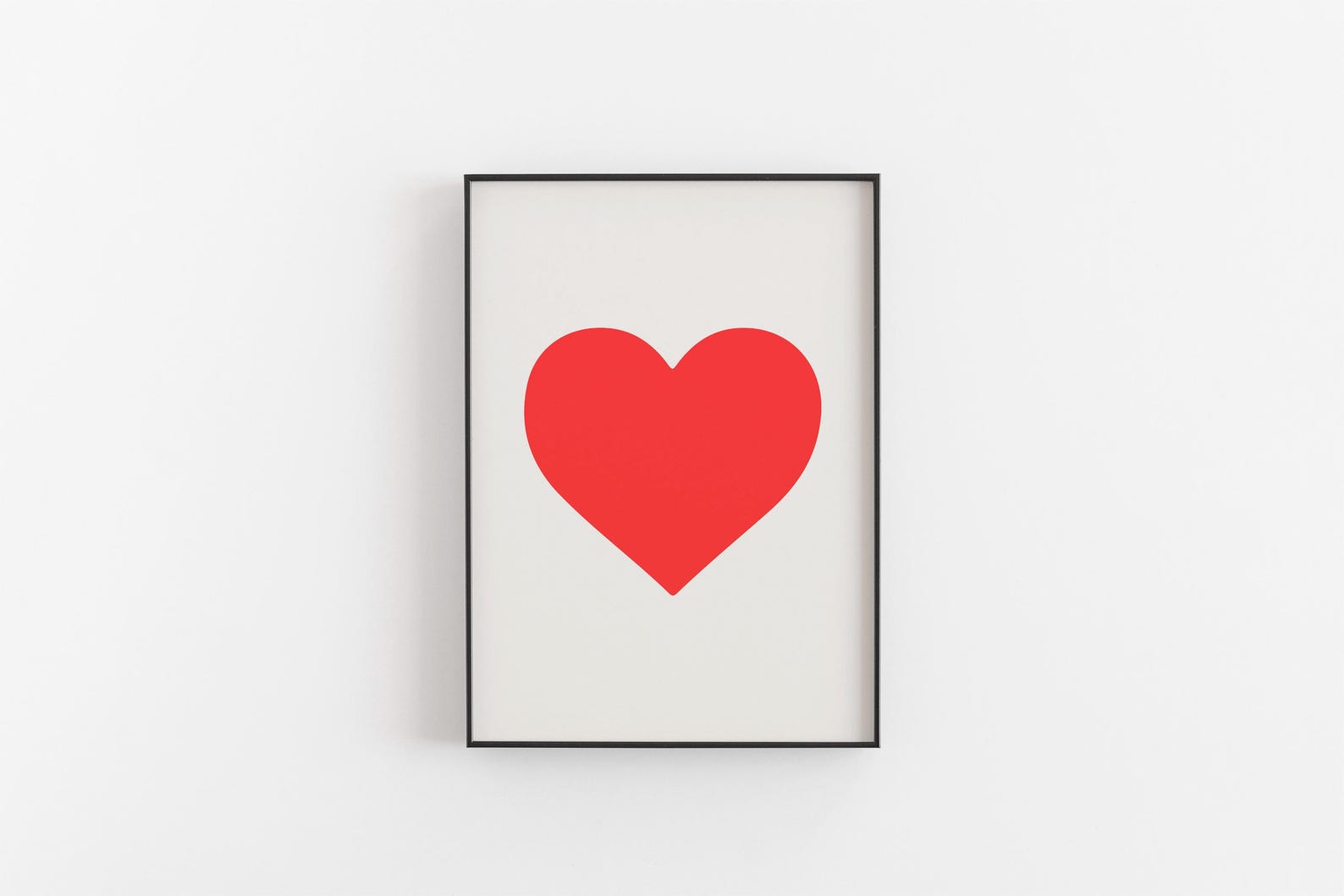 Red Heart Printable Art, Abstract Bedroom Wall Art, Minimalist Decor ...