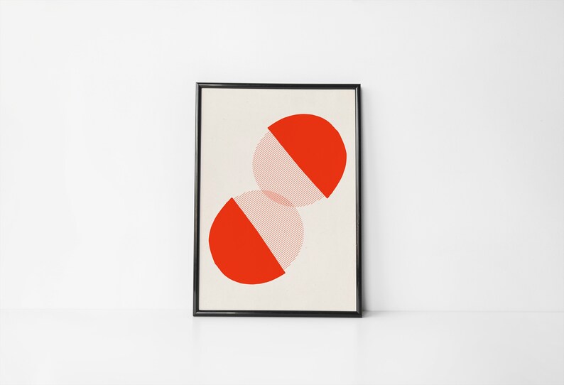 Abstract Red Wall Art Minimal Contemporary Print Approach | Etsy