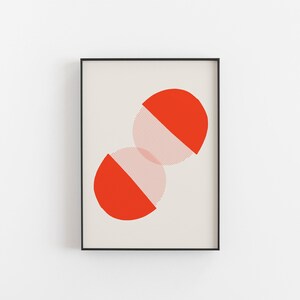 Abstract Red Wall Art, Minimal Contemporary Print - Approach - Etsy