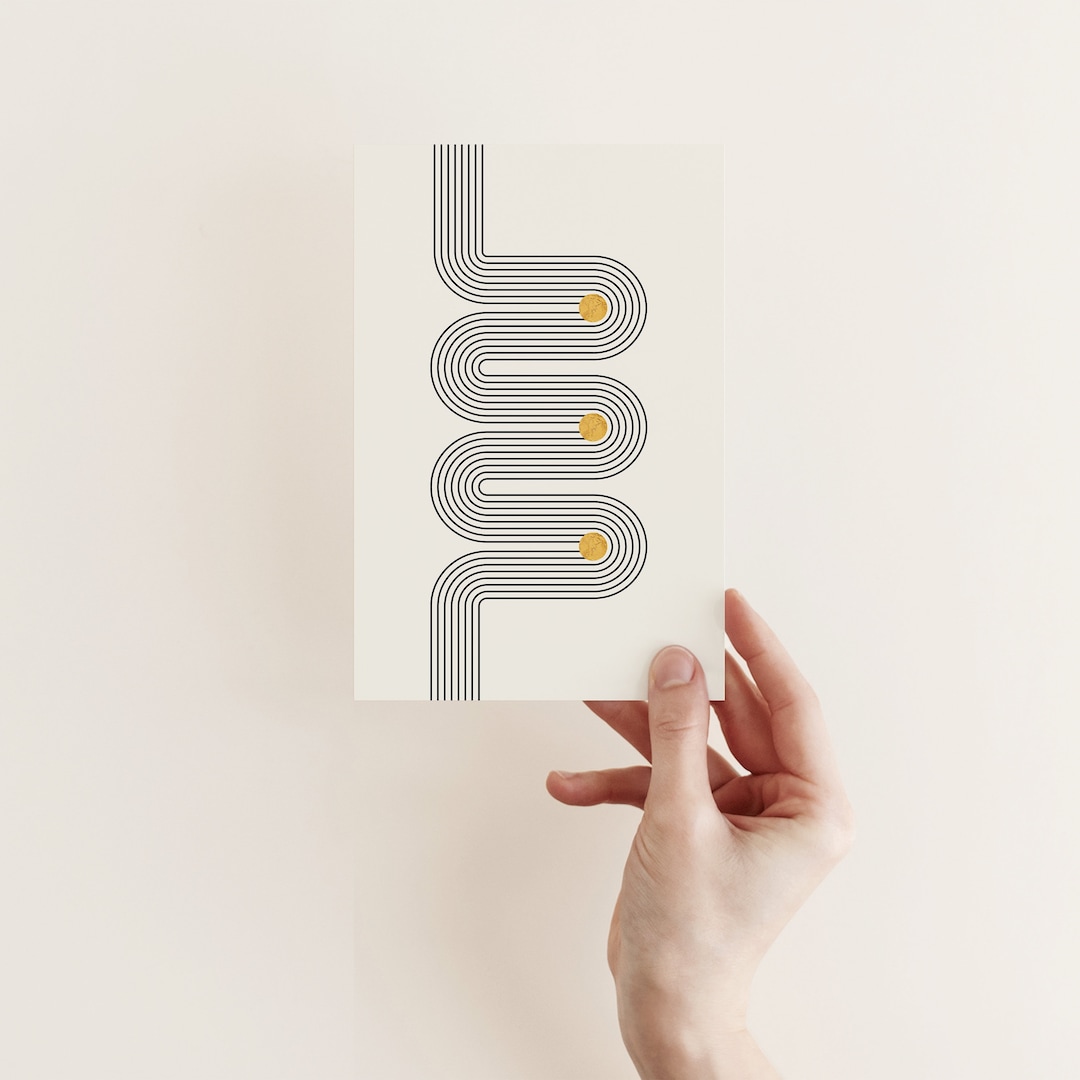 Minimalist Greetings Card, Modern Blank Card - Path - Etsy