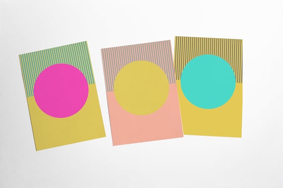 SALE POSTCARDS Modern Art Postcard Set Geometric Stationery | Etsy
