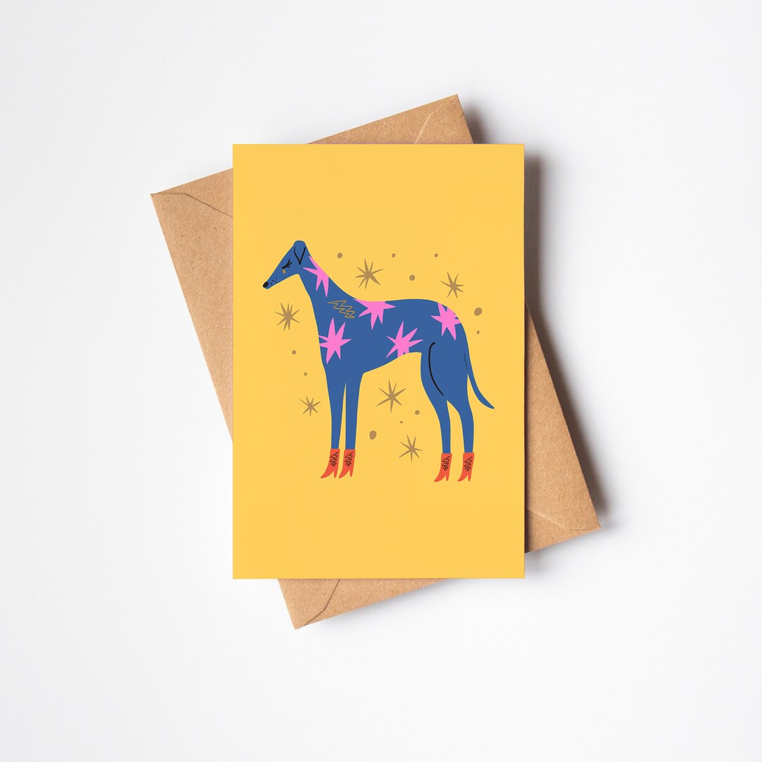 Biglietto di auguri per gli amanti dei levrieri con Whippet / Lurcher ...