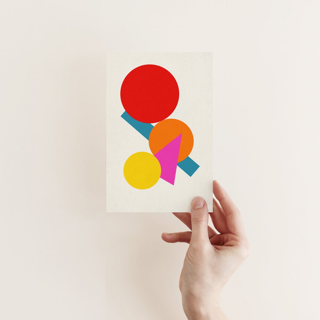 Geometric Card, Blank Modern Art Card - Group Study 002 - Etsy