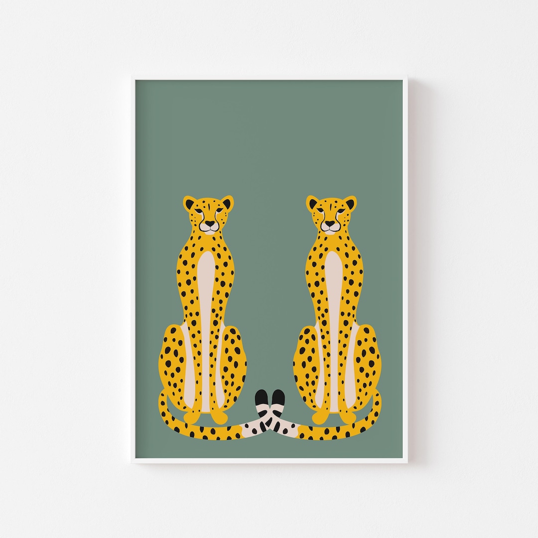 Cheetah Illustration Download Print | Printable Cat Poster - Etsy