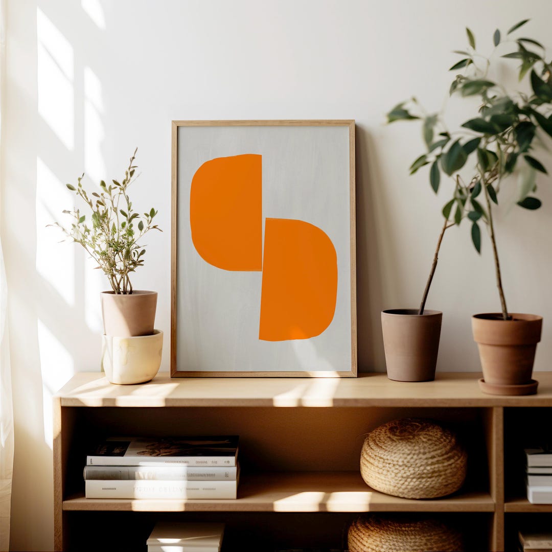 Bright Mid Century Modern Digital Art Print - Etsy