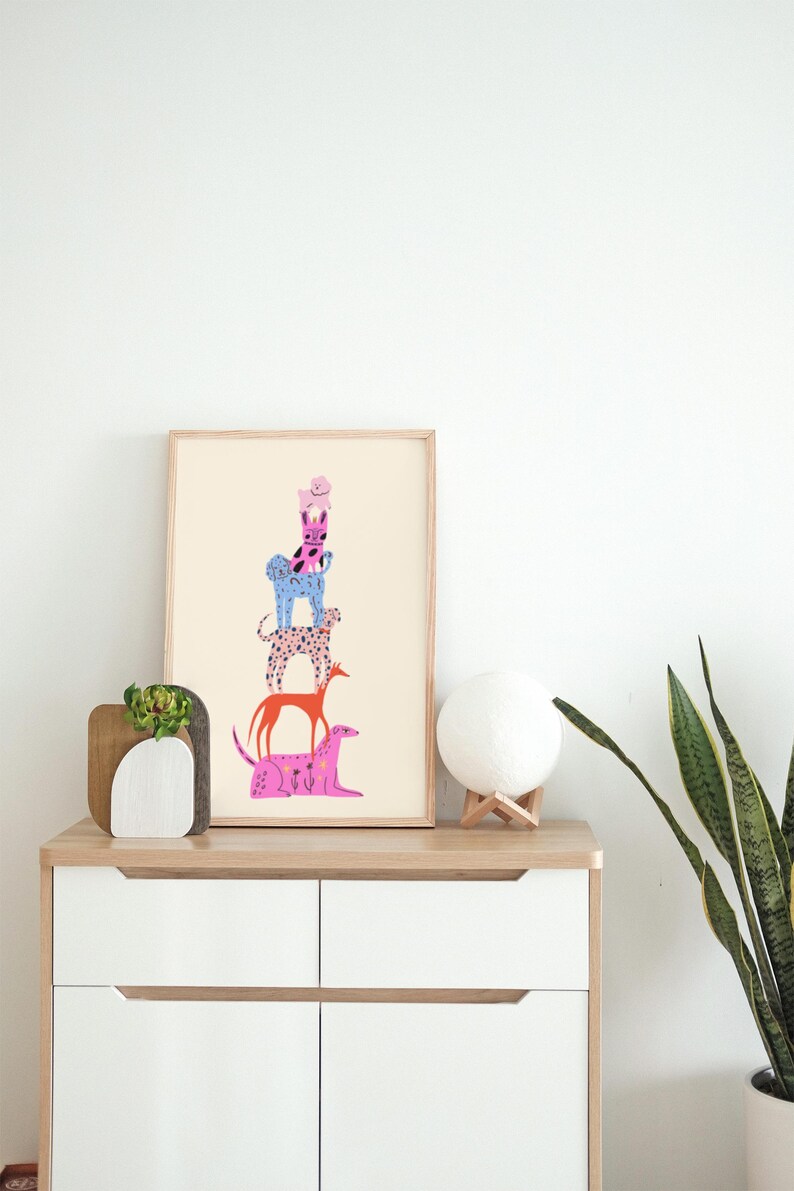 Dog Illustration Download Print | Printable Funny Dog Breed Art - Etsy
