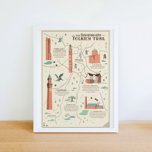 Birmingham Tolkien Trail Illustrated Map, Tolkien, Lord of the Rings ...
