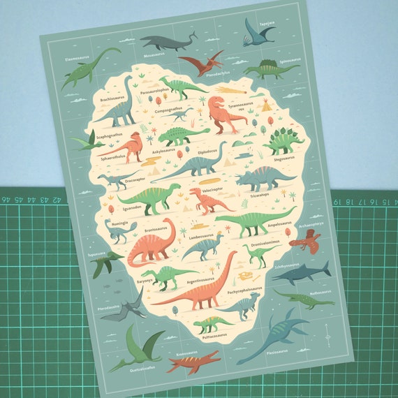 Dinosaur Chart Print | Etsy UK