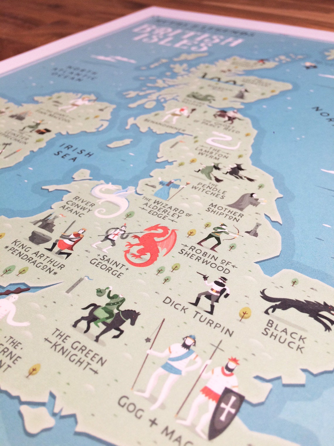 British Isles Map, Myths and Legends of the British Isles Illustrated ...