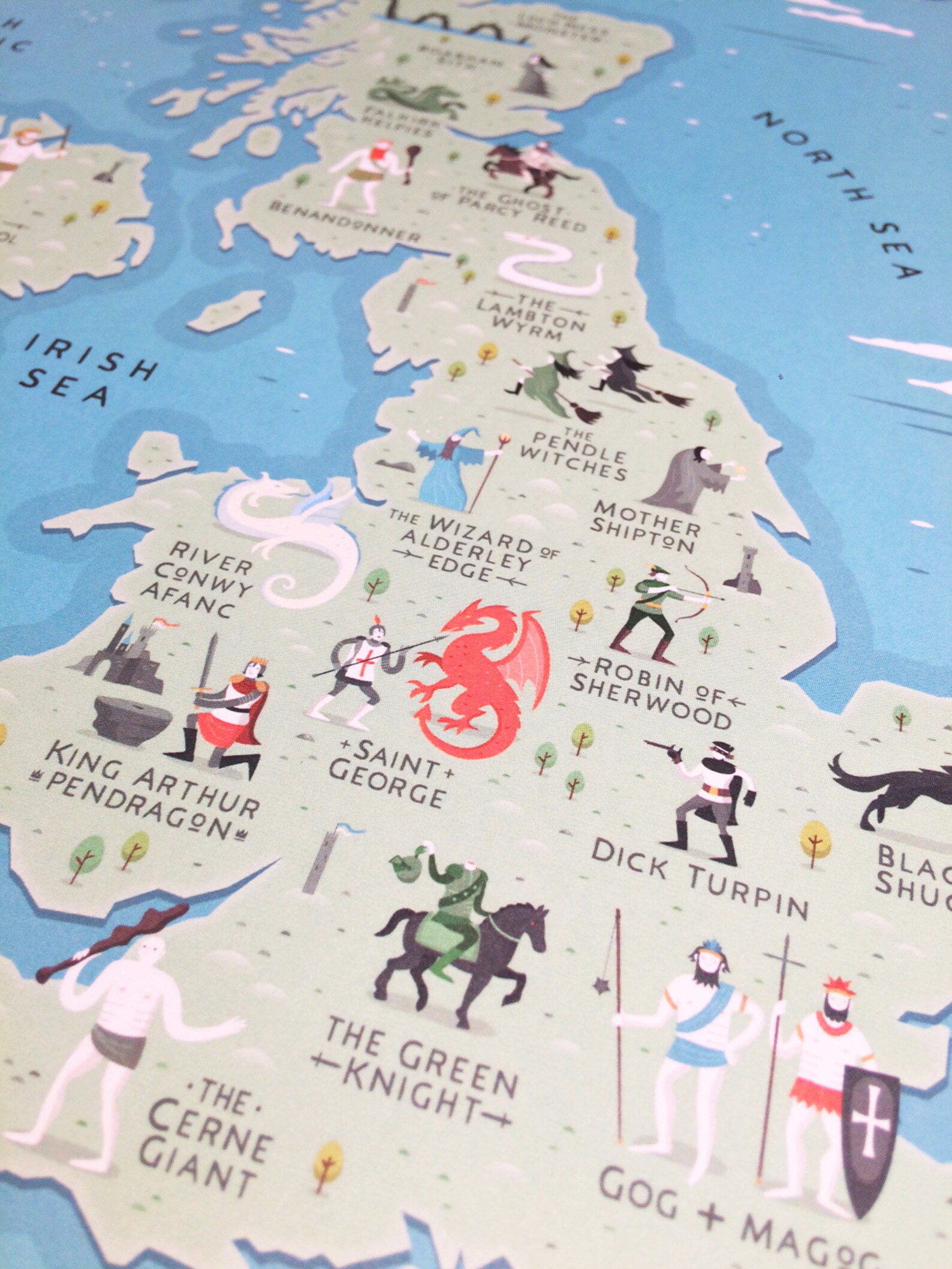 British Isles Map, Myths and Legends of the British Isles Illustrated ...