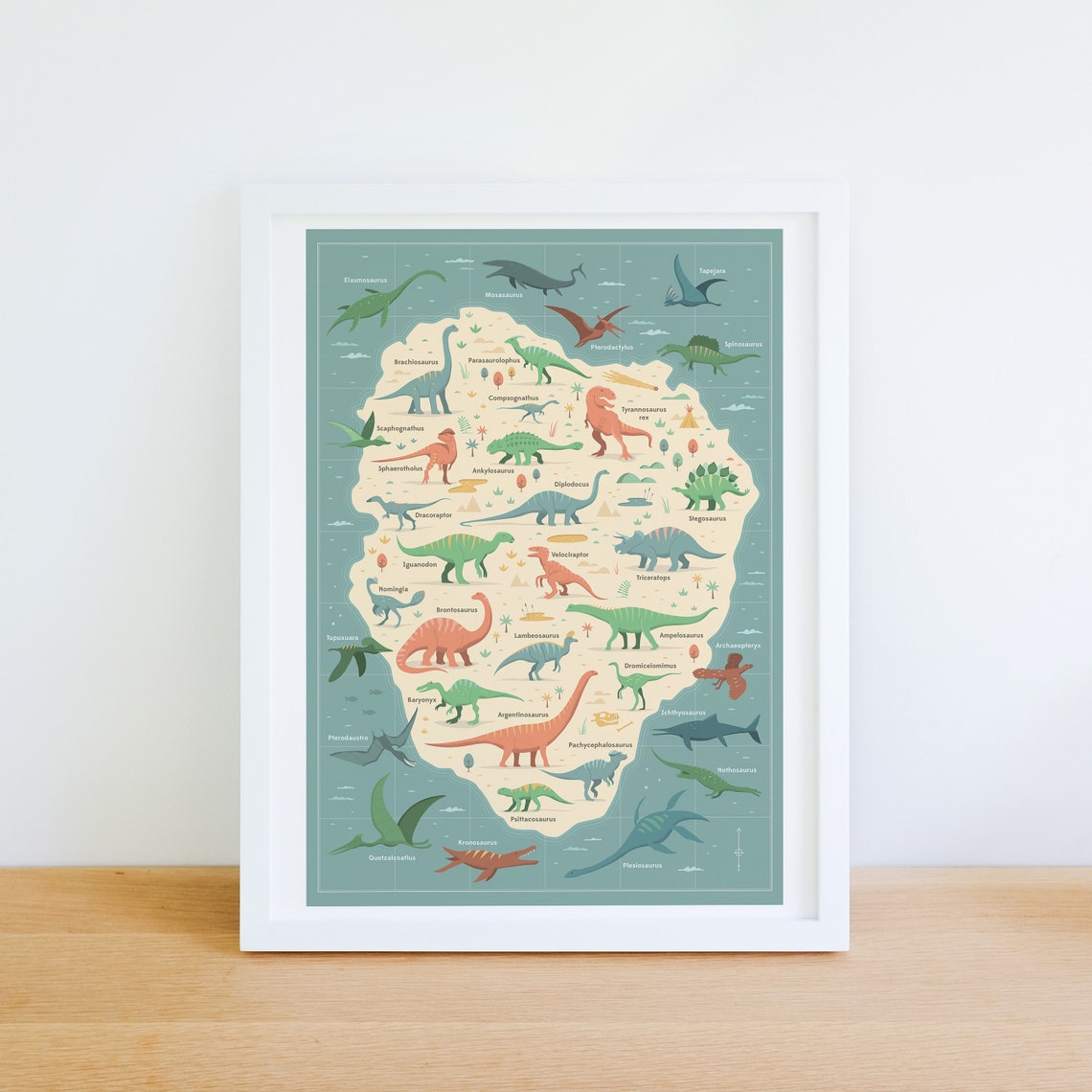 Dinosaur Chart Print - Etsy