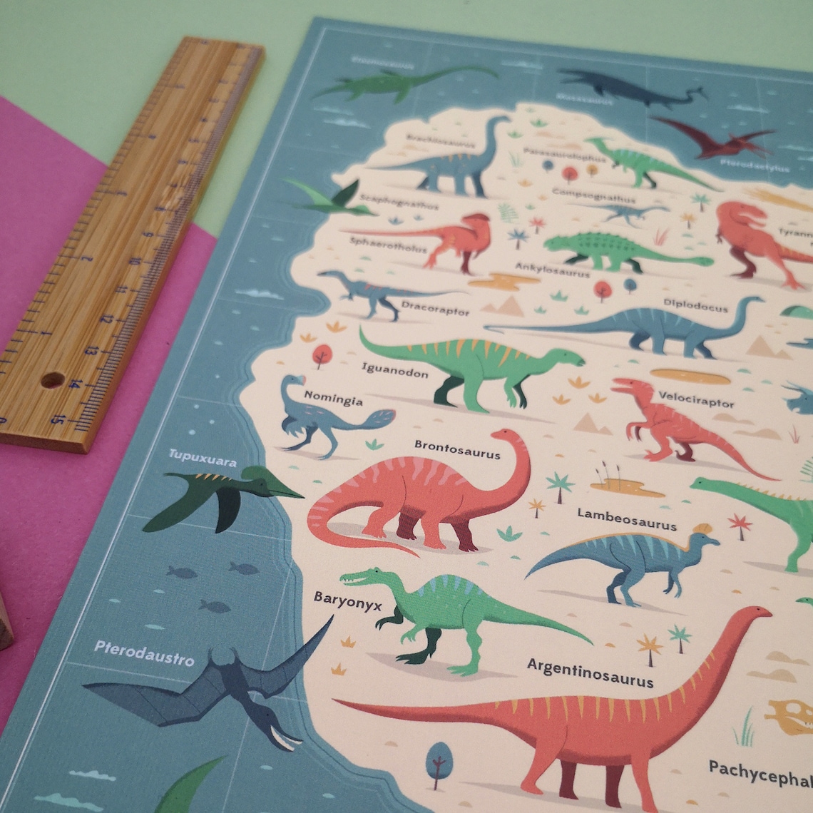 Dinosaur Chart Print - Etsy