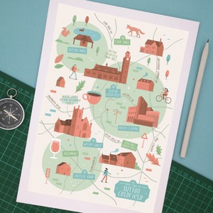 Sutton Coldfield Map, Sutton Coldfield Illustrated Map, Birmingham Art ...