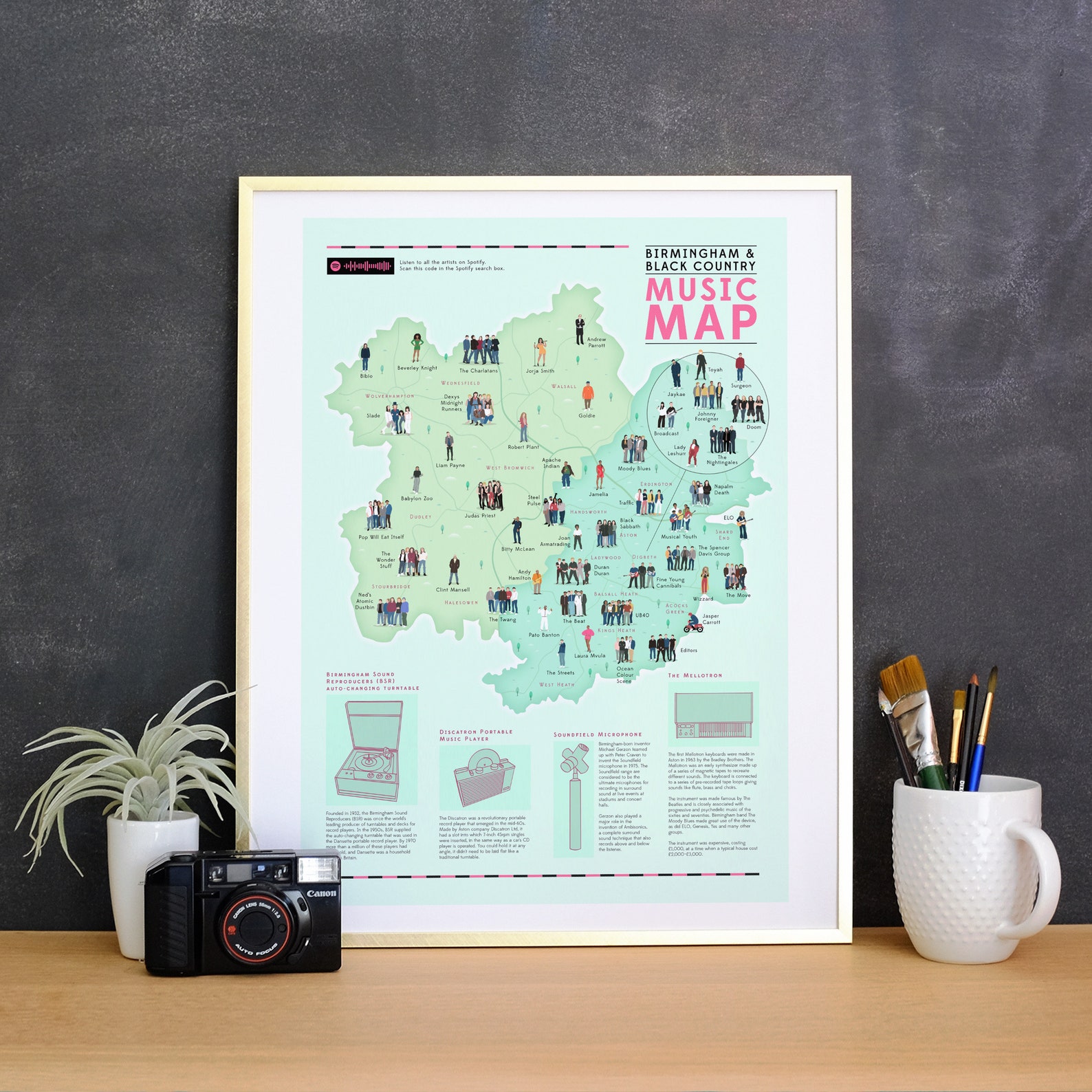 Birmingham and Black Country Music Map - Etsy UK