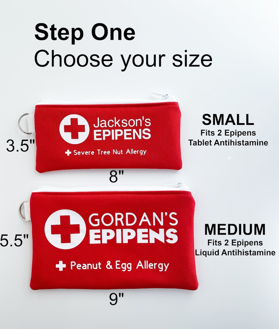 Emergency-ready Red Allergy Bag – Personalized for Safety (epipens ...