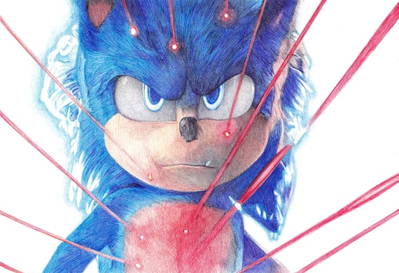 SONIC Pen Drawing PRINT | Etsy