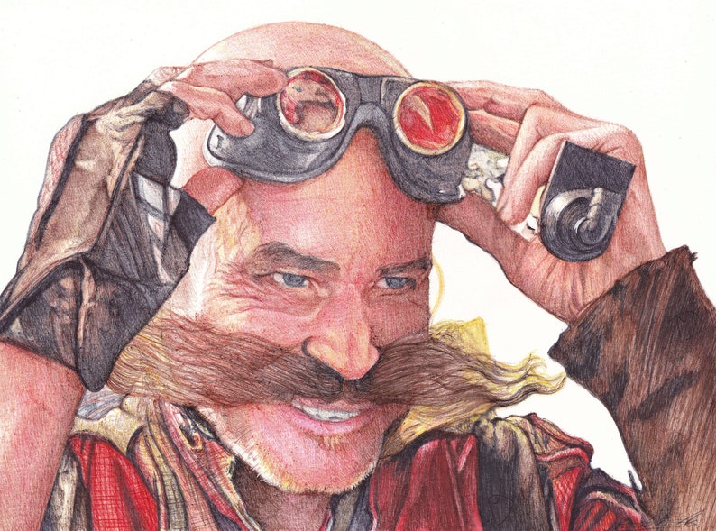 DR EGGMAN Pen Drawing PRINT - Etsy UK