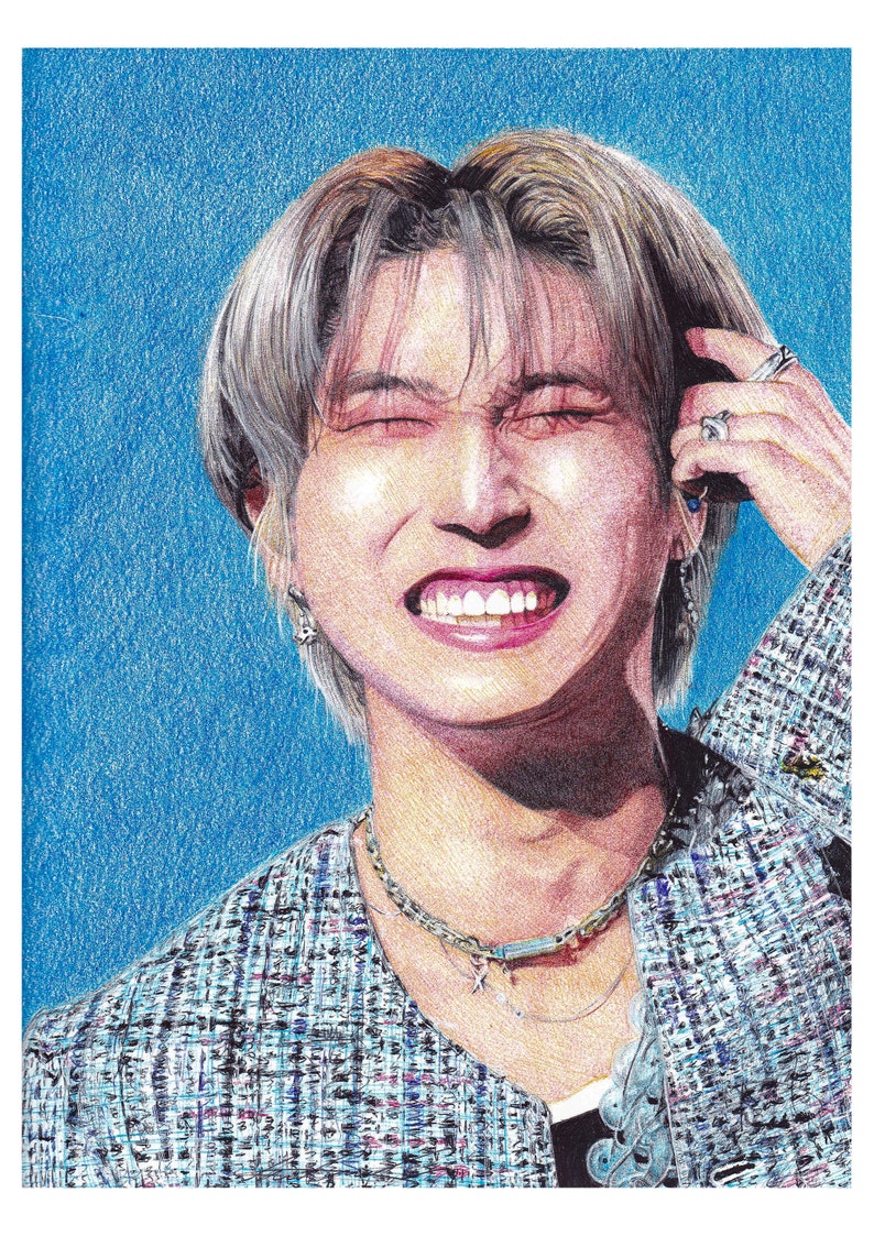 HAN (stray Kids) Drawing A4 Print - Etsy