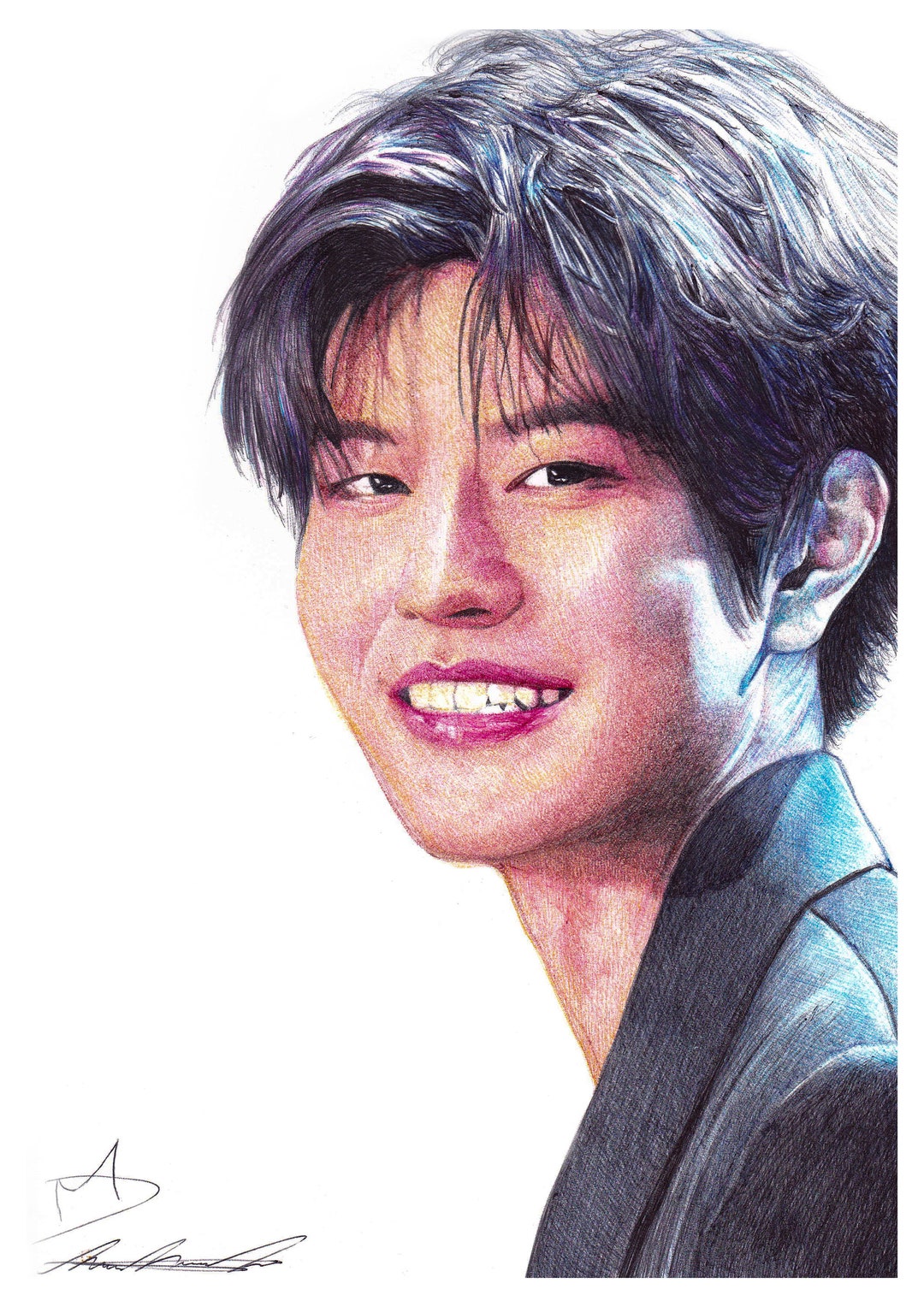 SEUNGMIN (stray Kids) Drawing A4 Print - Etsy