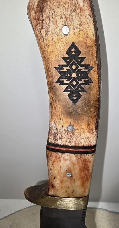 Bone Handle Knife With Native Design and Leather Sheath - Etsy
