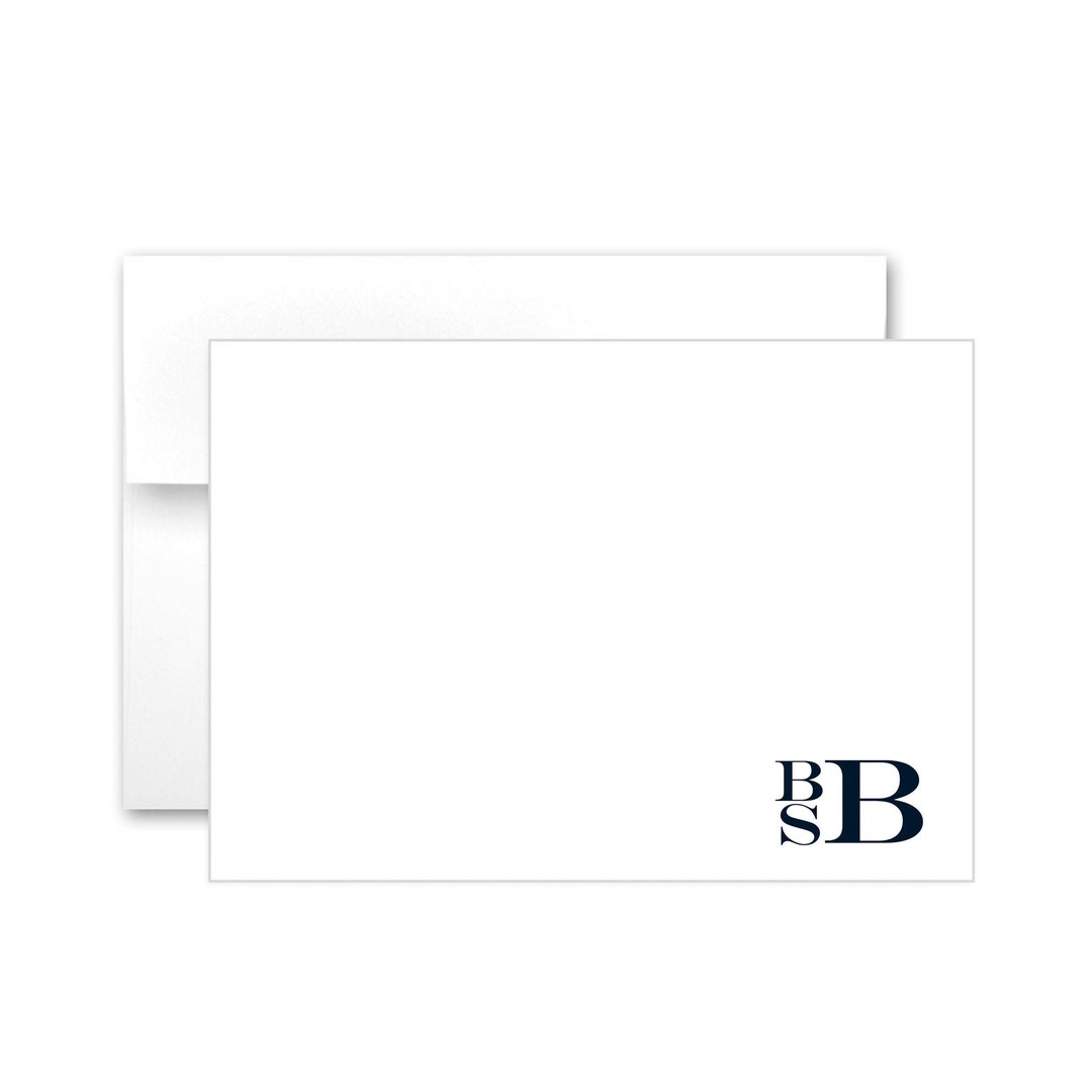 Stacked Initial Stationery | Flat Stationery | Set of 10 - Etsy
