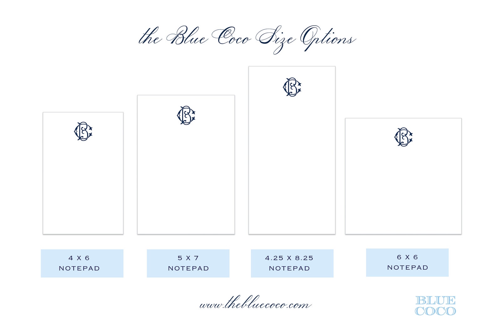 Two Letter Interlocking Monogram Notepad - Etsy