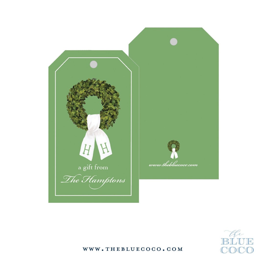 Wreath With Sash Tags | Set of 16 - Etsy