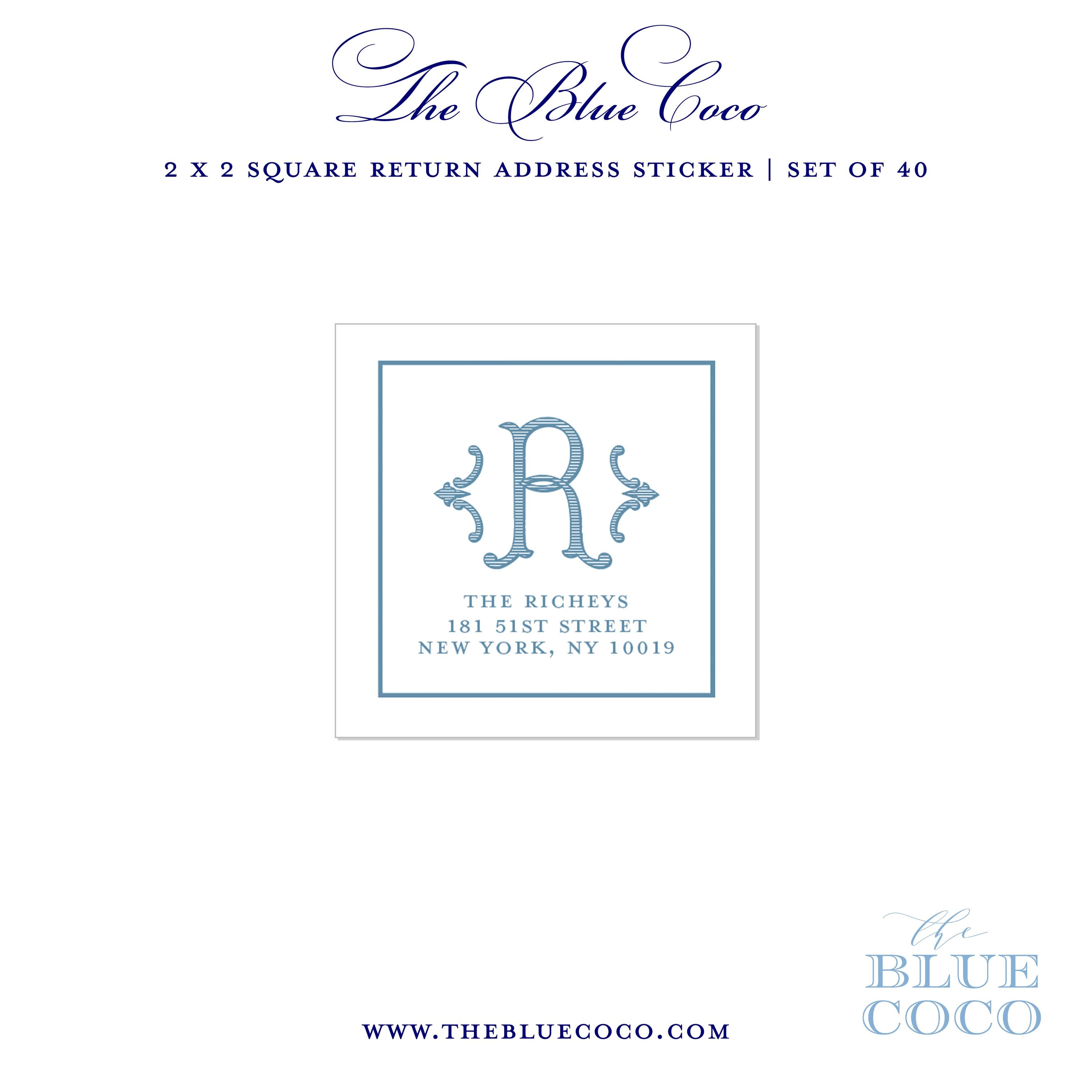 Return Address Stickers | Set of 40 | Initial - Etsy